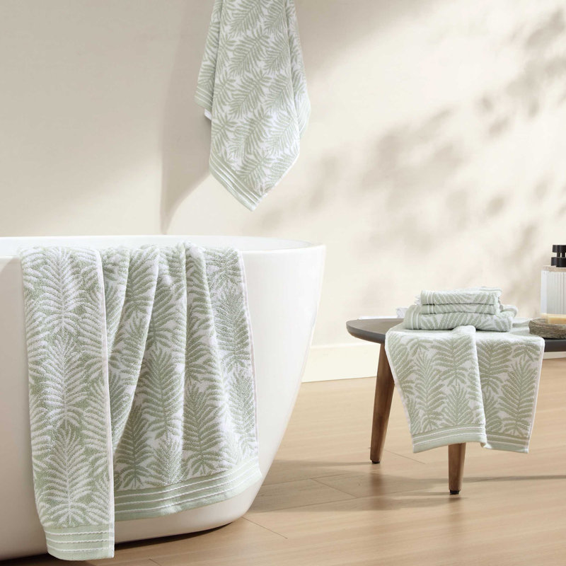 Tommy Bahama Home Tommy Bahama Linear Palms Cotton Green 6 Piece Towel Set & Reviews | Wayfair